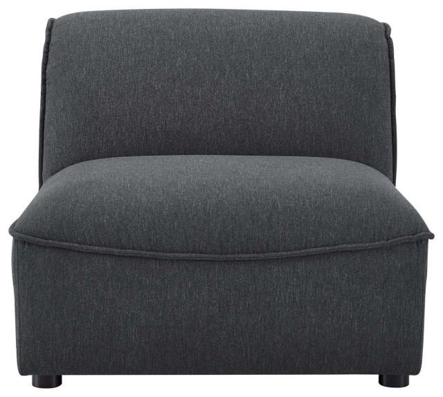 Sofa Middle Chair, Fabric, Dark Gray, Modern, Living Lounge Hospitality ...
