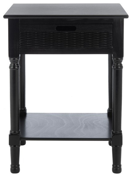 Cleo 1 Drawer Accent Table, Black - Traditional - Side Tables And End Tables - by Rustic Home ...