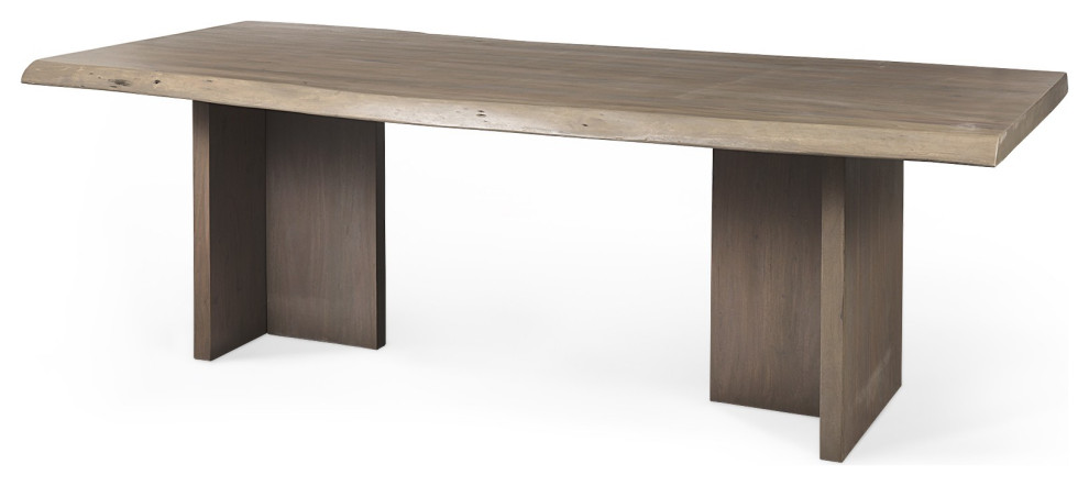 Rustic Live Edge Natural Wood Dining Table - Transitional - Dining ...