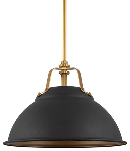 Black dome light fixtures Modern metal lamp shade 3-Light pendant lamp ...