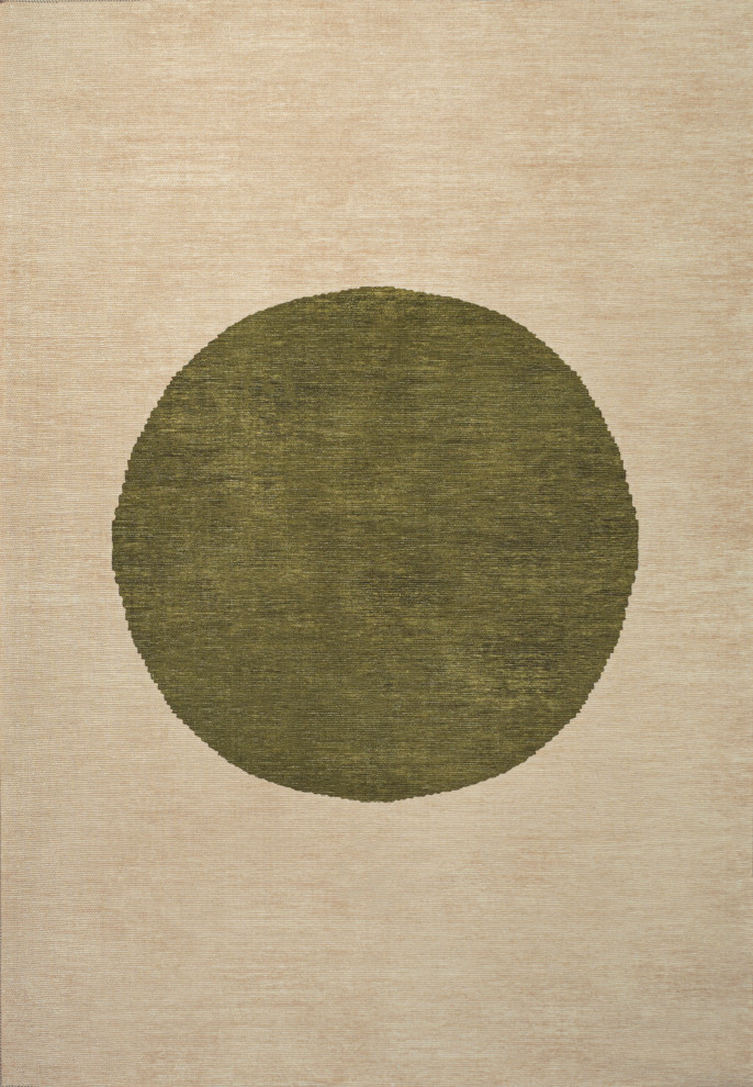 Cirkel Minimalist Geometric Dot Machine-Washable Area Rug ...