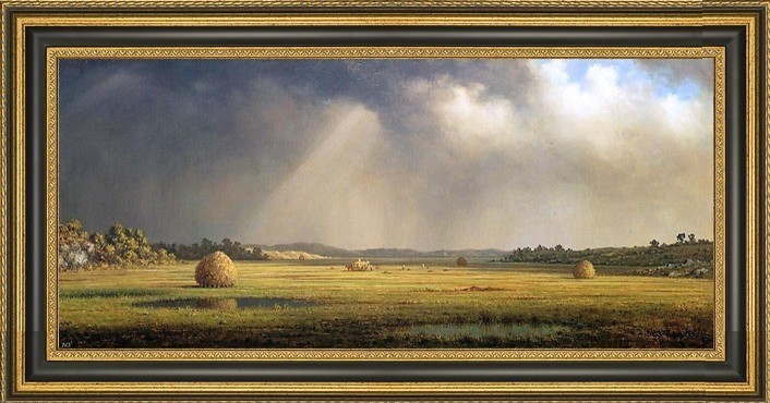 Martin Johnson Heade Newburyport Meadows Framed Canvas Print, 14"x28 ...