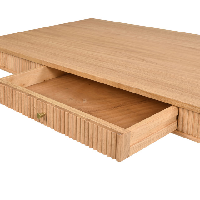 Dumont 1-Drawer Fluted Home Office Writing Desk, Natural Blonde ...