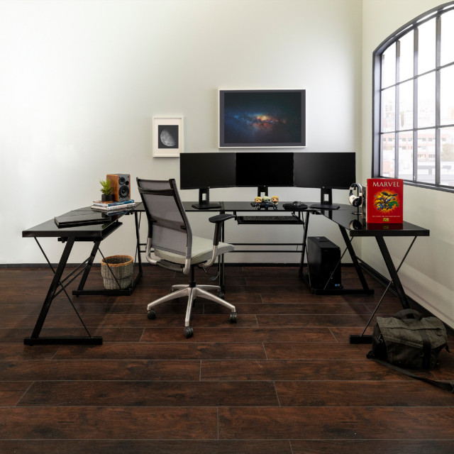 Command Center Gaming Desk Station - Black - Contemporary - Desks And ...