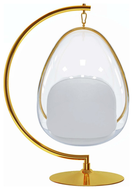 Scoop Chair With Stand, Gold - Modern - Armchairs And Accent Chairs ...
