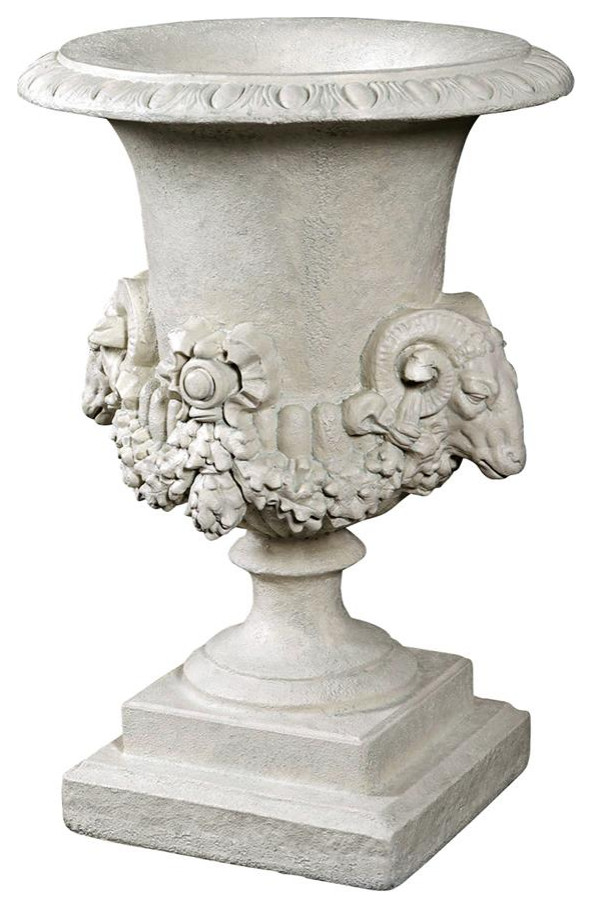 Design Toscano Hermes Rams Head Garden Urn - Traditional - Outdoor Pots ...
