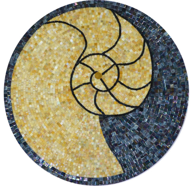 Seashell Mosaic - Nautical Mosaic, 60" x 60" - Beach Style - Tile ...