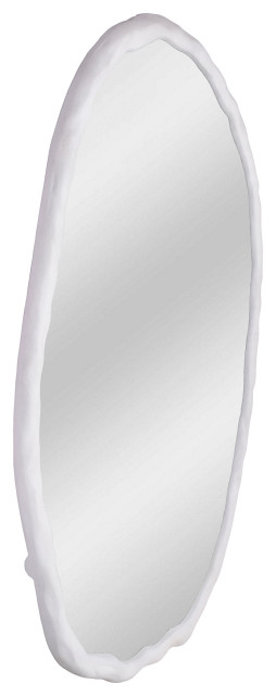 Foundry White Aluminum Frame Oval Mirror - Contemporary - Wall Mirrors ...