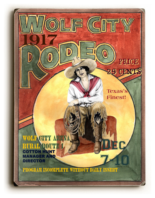 Mid State Rodeo - Wall Decor by Sharon Hunt, 9"x12" - Midcentury ...