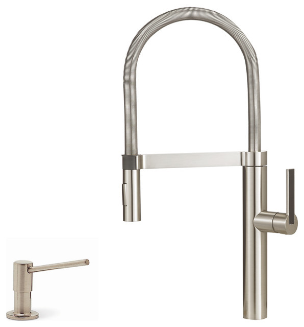 Blanco Culina Semi-Pro Kitchen Faucet, Soap Dispenser, Satin Nickel ...