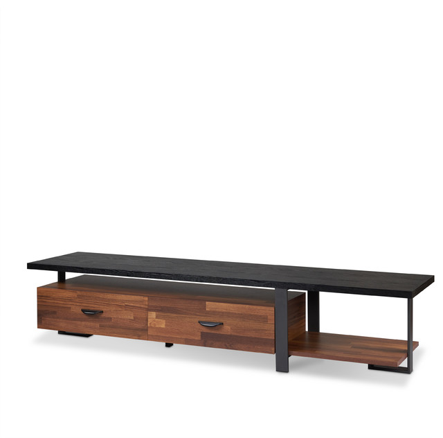 ACME Elling TV Stand, Walnut and Black - Industrial - Entertainment ...