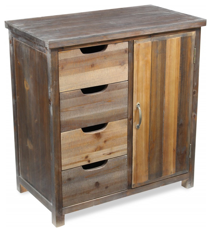 Rustic Natural Accent Storage Cabinet - Farmhouse - Accent Chests And ...