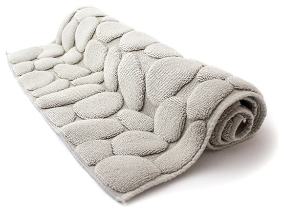 Pebble Stone Bath Mat, Light Gray - Contemporary - Bath Mats - by Room ...