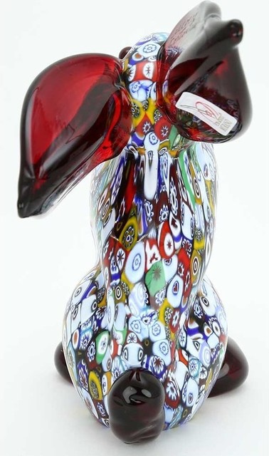 GlassOfVenice Murano Glass Millefiori Rabbit Sculpture - Contemporary ...