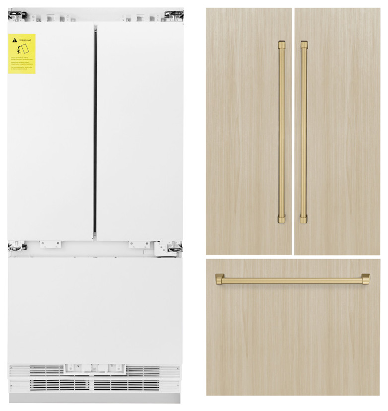 ZLINE 36" Built-in Refrigerator With a Champagne Bronze Handle, RBIVZ ...