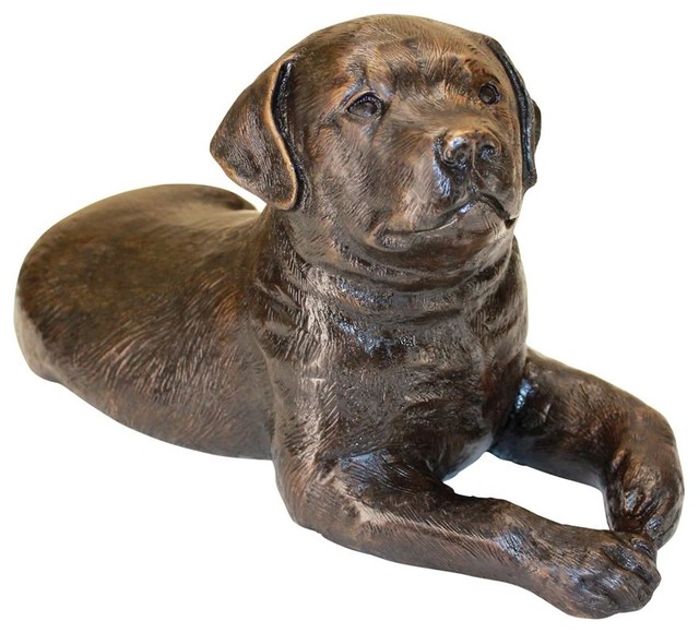 Labrador Puppy Dog Cast Bronze Garden Statue - Contemporary - Garden ...