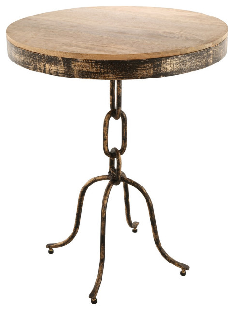 SPI Home Chain Link End Table - Large, 23.5 inches - Industrial - Side ...