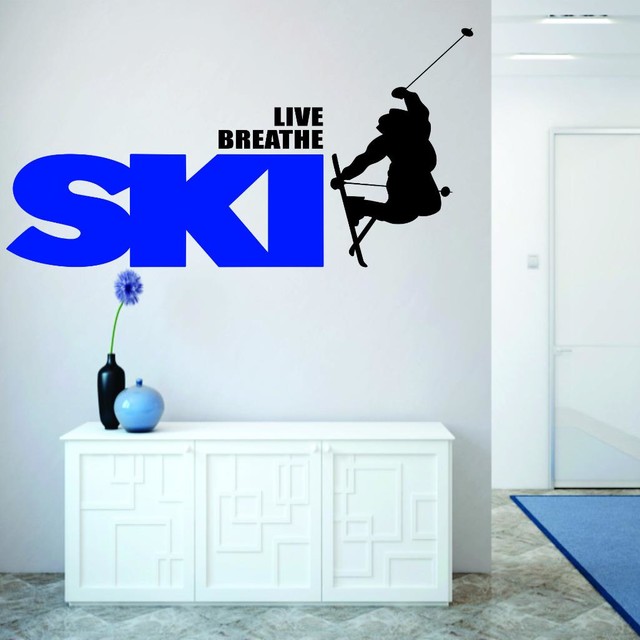 Vinyl Decal, Live Breathe Ski Snow Winter Season, 20x40", 20x40 ...