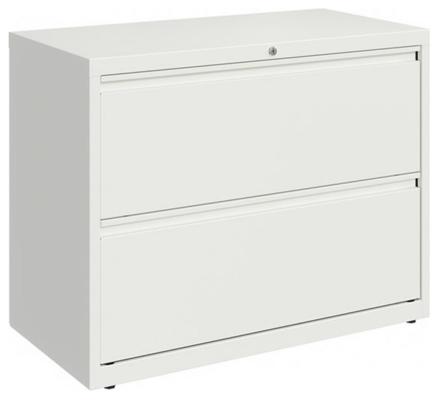 Pemberly Row 36" Wide 2 Drawer Metal Lateral File Cabinet - White - 4 units - Transitional ...