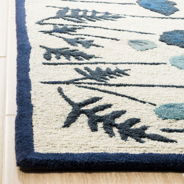 Safavieh Martha Stewart Poppy Glossary Rug, Azurite Blue, 9'x12 ...