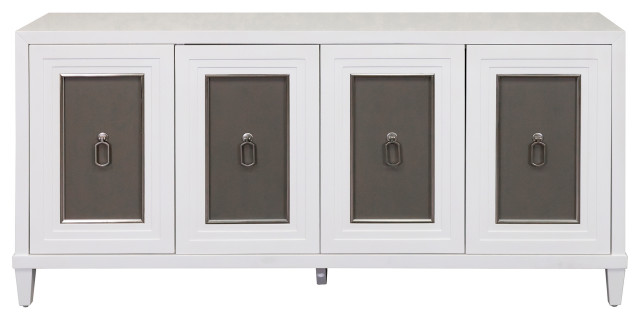 Modern Wood 80" Console With With doors, TV Stand, Fully Assembled ...