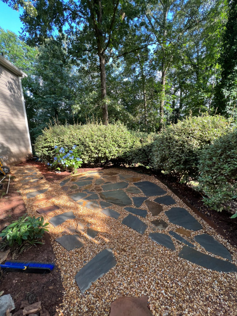 French Style Flagstone & River Stone stair treads/Patio. - French ...