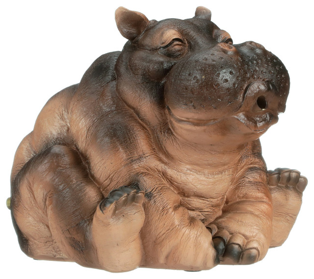 Hanna the Hippo Spitter Piped Statue - Contemporary - Outdoor Fountains ...
