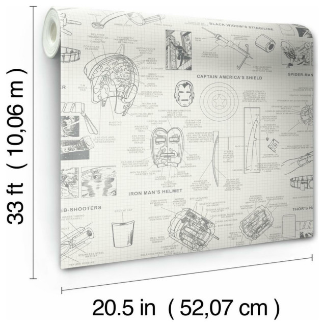 Marvels Heroes Schematics Wallpaper - Contemporary - Wallpaper - by ...