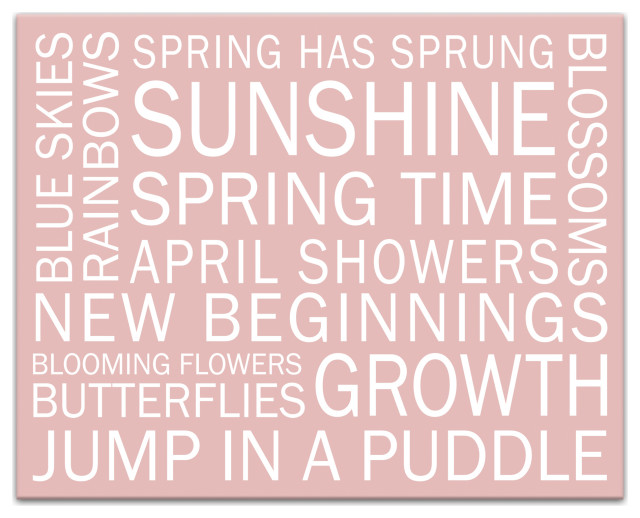 Pink Spring Sayings 20x16 Canvas Wall Art, 20x16 - Contemporary ...