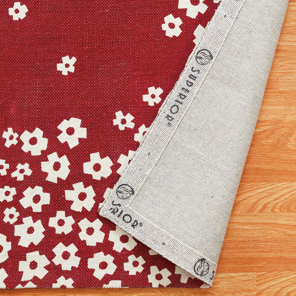 100% Cotton Wildflower Modern Floral Area Rug, 3 Ft. X 5 Ft ...