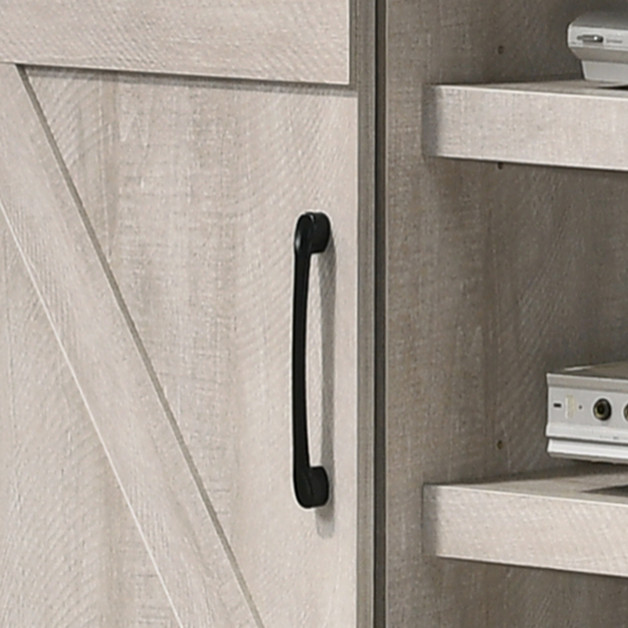 Asher Dark Dusty Brown 54"W TV Stand With Sliding Doors and Cable ...