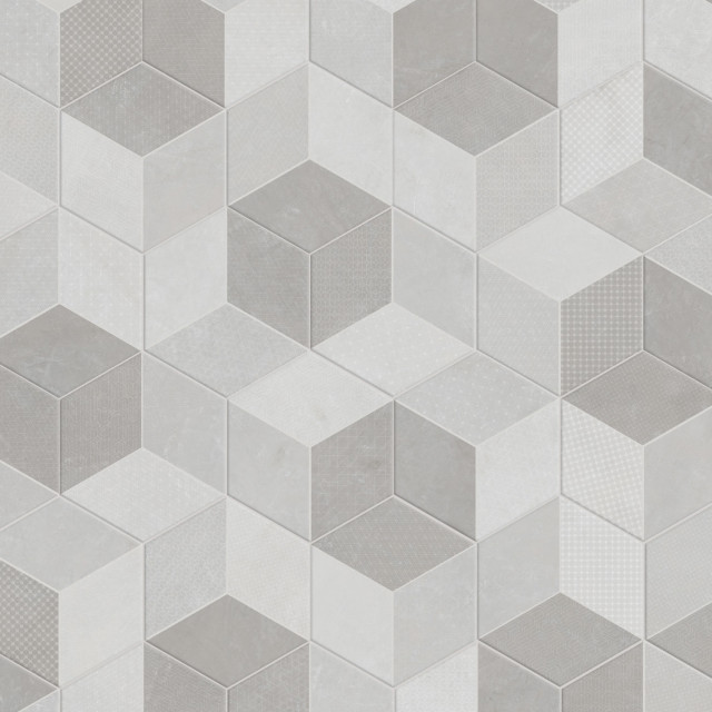 Panama Hex Diamond Deco Porcelain Floor and Wall Tile - Contemporary ...