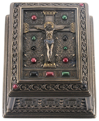Crucifixion Square Trinket Box, Religious - Traditional - Jewelry Boxes ...