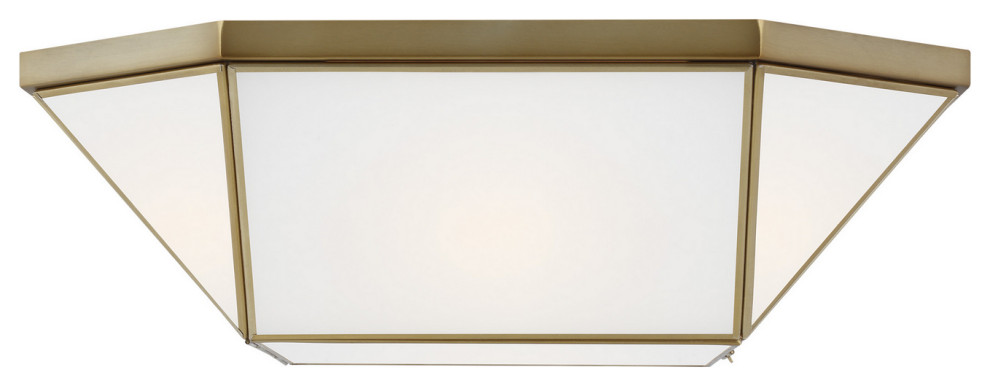 Morrison Four Light Flush Mount in Satin Brass - Transitional - Flush ...