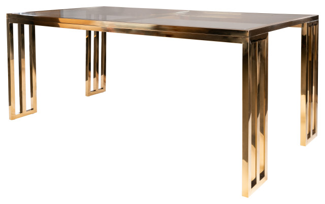 Lorenzo Gold Rectangular Dining Table - Contemporary - Dining Tables ...