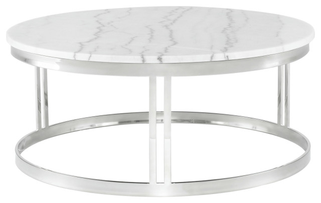 Nicola White Stone Coffee Table, HGNA418 - Contemporary - Coffee Tables ...