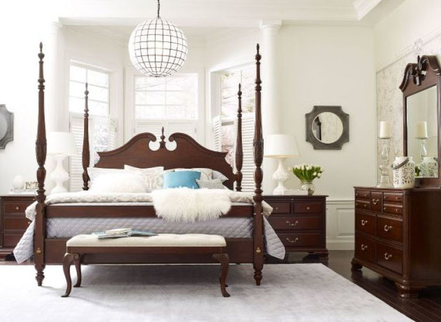 Kincaid Hadleigh Queen Rice Carved Bed 607-324P, 64.5"x91.5"x88 ...