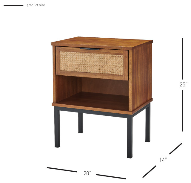 Caine Rattan Nightstand - Tropical - Nightstands And Bedside Tables ...
