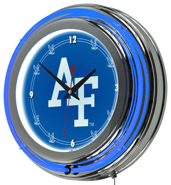 Air Force Falcons Chrome Double Ring Neon Clock - Contemporary - Wall ...
