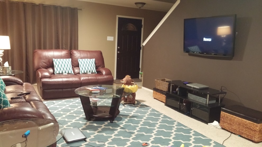 the ugliest, longest, living room EVER!