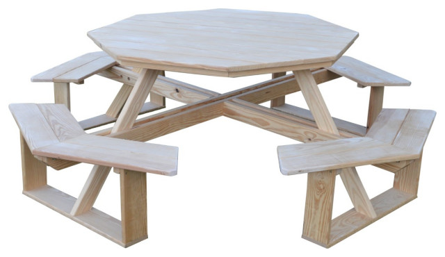 Pressure Treated Pine Octagon Walk-in Table - Transitional - Outdoor ...