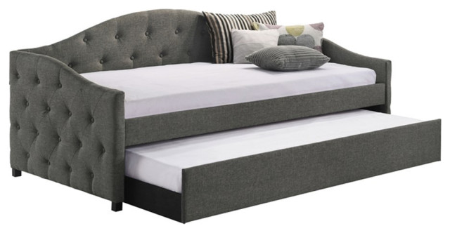 Coaster Sadie Modern Fabric Upholstered Twin Daybed with Trundle in ...