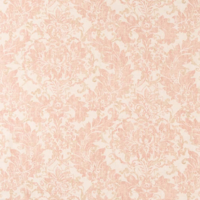 Pink Damask Linen Look Print Upholstery Fabric by the Yard, By The Yard ...