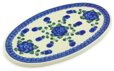 Polish Pottery 10" Stoneware Cutting Board Hand-Decorated Design ...
