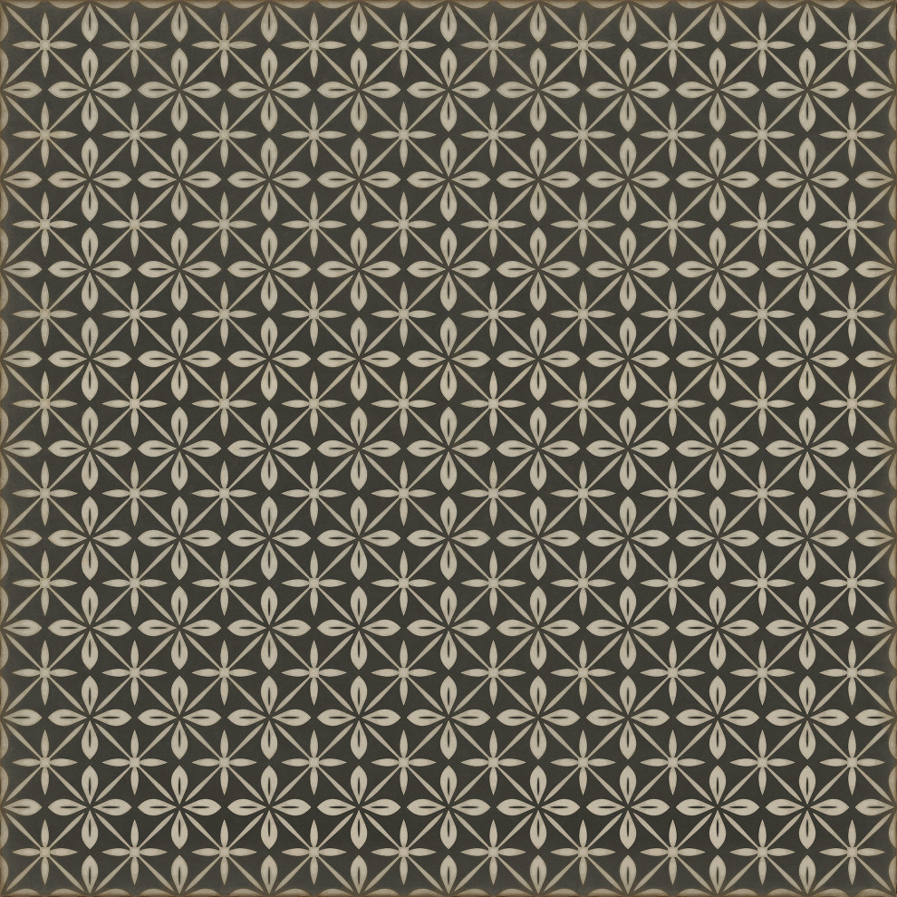 Pattern 81 Uptown Diner 96x96 Vintage Vinyl Floorcloth, Aged Black ...