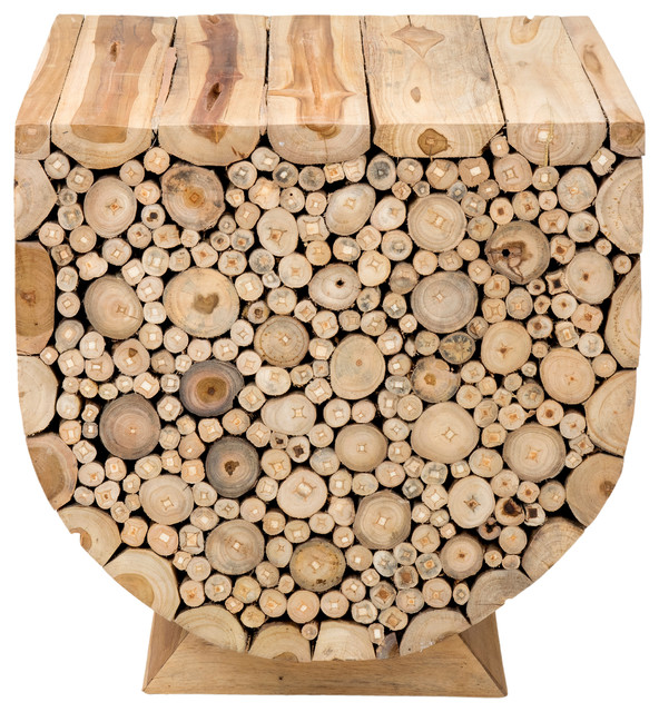 Menlo Brown Teakwood U-Shaped Accent Table by East at Main - Rustic ...