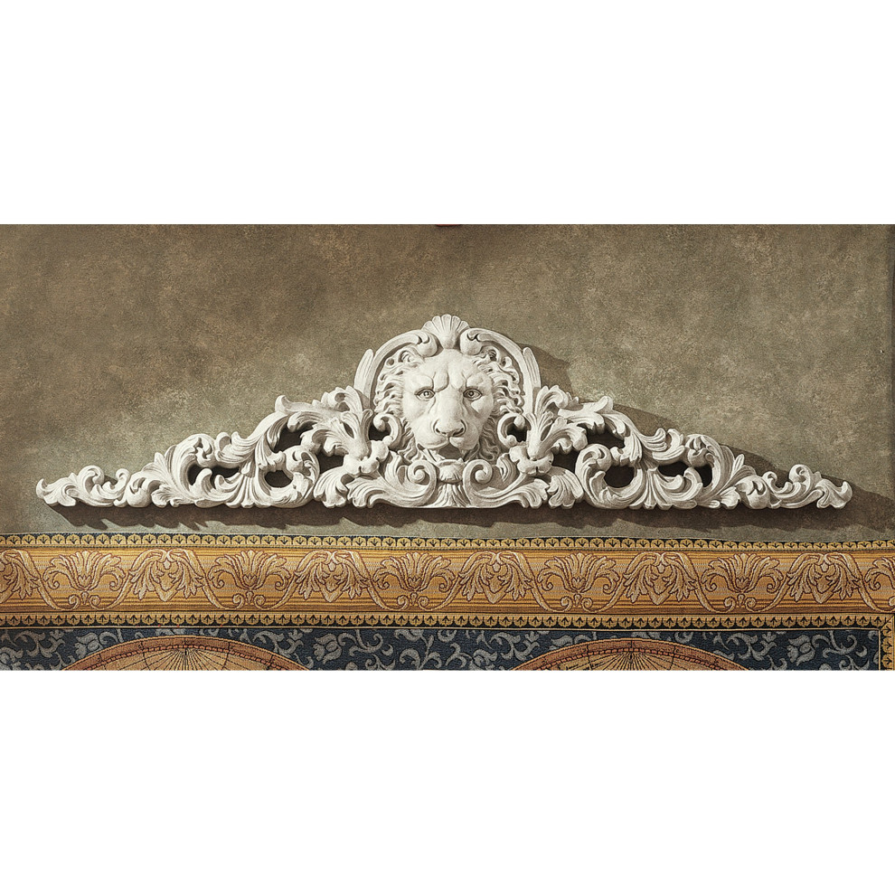 Remoulage Lion Sculptural Wall Pediment - Traditional - Wall Sculptures ...