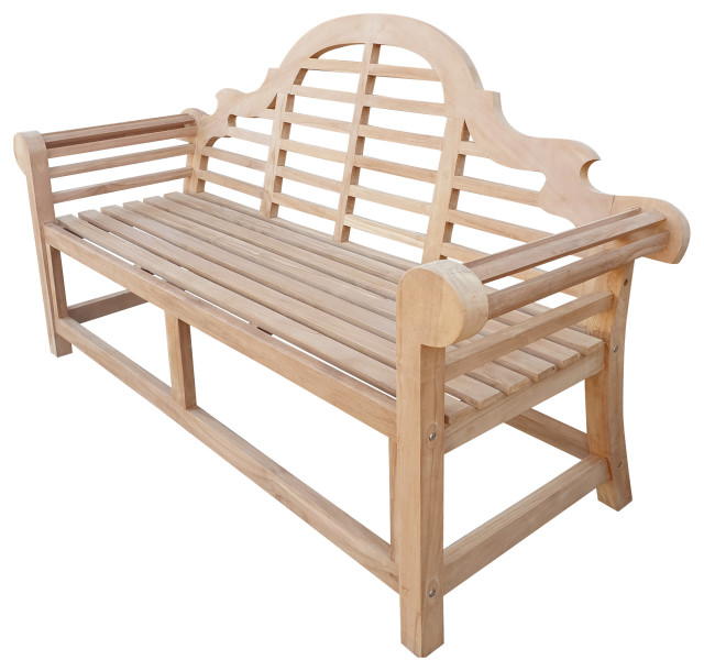 Teak Wood Marlborough Outdoor Bench, 5' - Traditional - Outdoor Benches ...