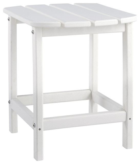 Benzara BM209396 Slatted Hard Plastic End Table with Straight Legs ...