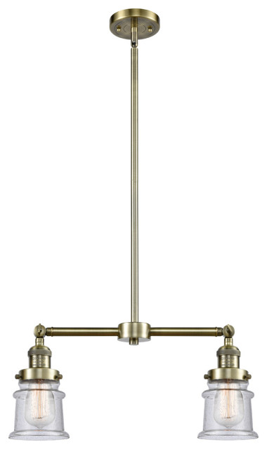 Franklin Restoration Small Canton 2 Light Island Light, Antique Brass ...
